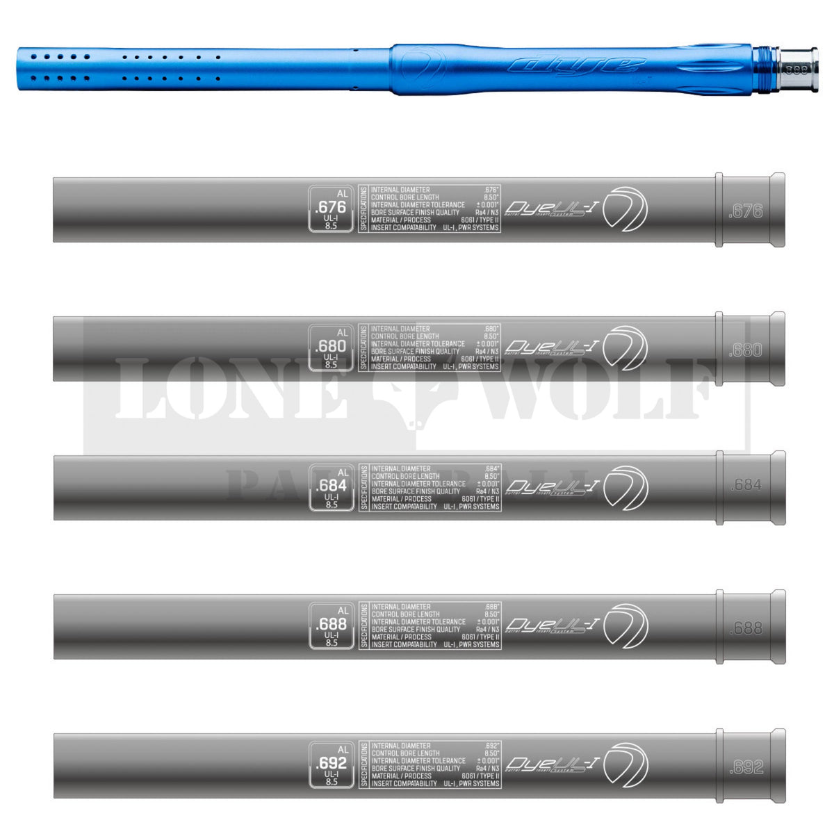 Dye UL-I Barrel Kit (7-Piece) – Lone Wolf Paintball
